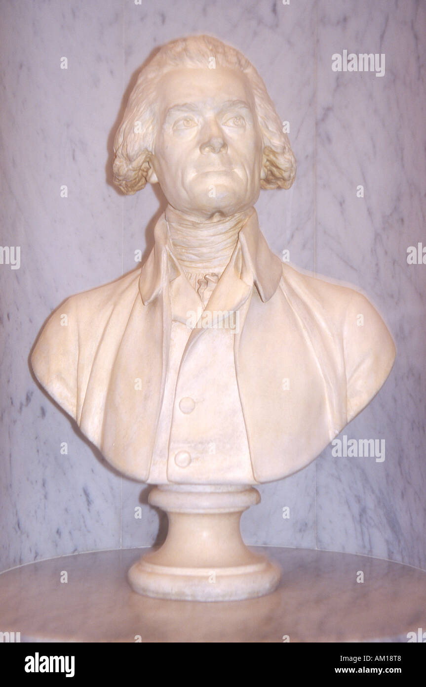 Profile bust of Thomas Jefferson in Library of Congress Washington D C ...
