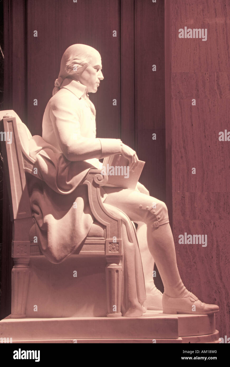 Profile of statue of James Madison father of the US Constitution ...