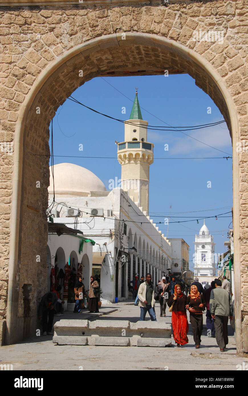Street scene at Bab al-Menchia, Tripolis, Libya Stock Photo - Alamy