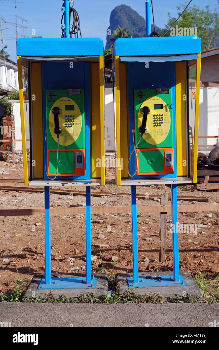Public telephone stations, Thailand, Asia Stock Photo - Alamy