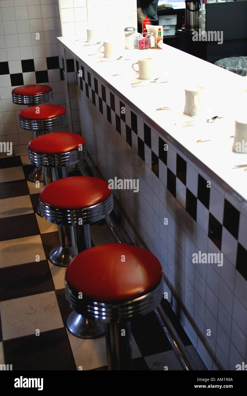 Countertop at diner Stock Photo - Alamy