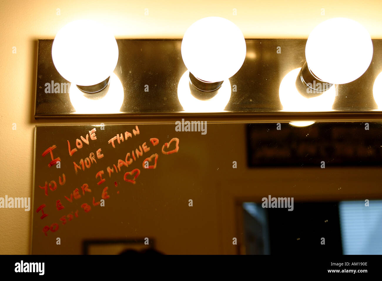 Love note on Mirror Stock Photo - Alamy