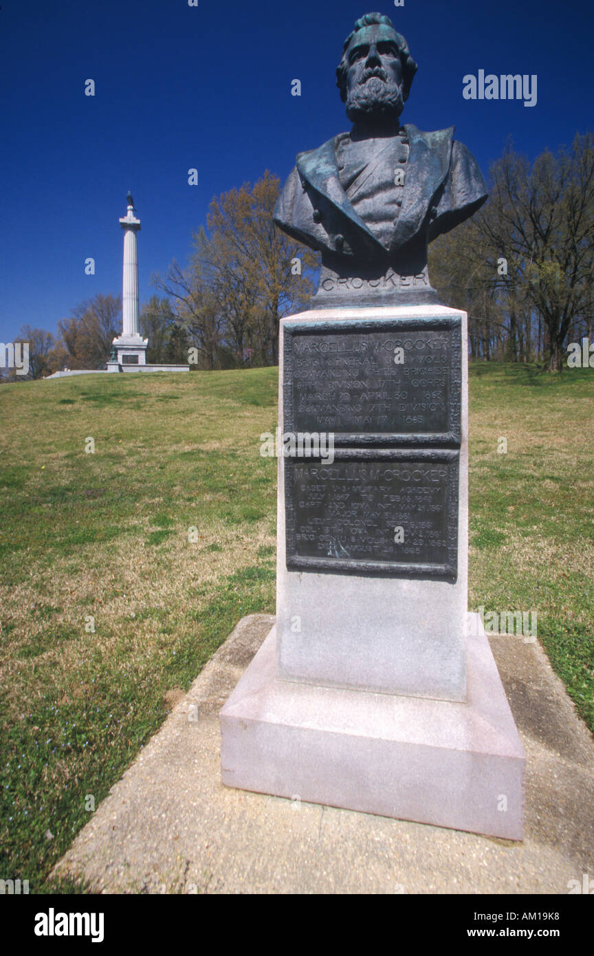 Bust of Civil War US Brigadier General Marcellus M Crocker at Vicksburg ...