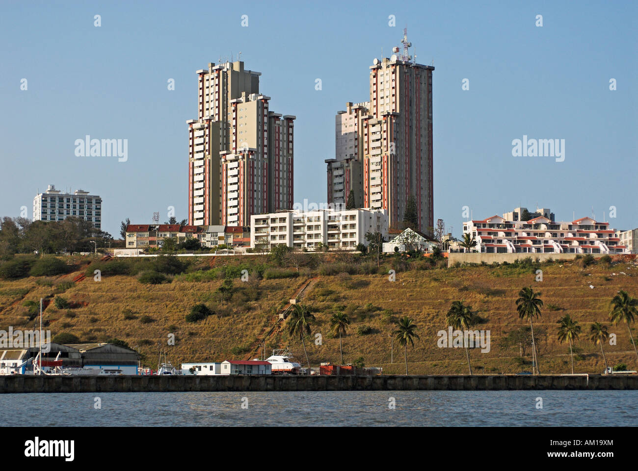 Port and Red Towers, Maputo, Mozambique, Africa Stock Photo - Alamy