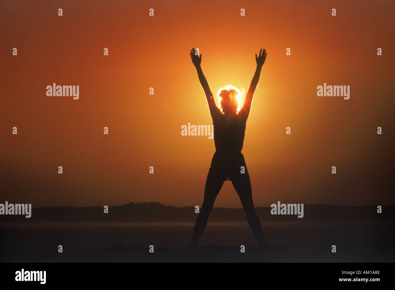 Rear silhouetted view woman hi-res stock photography and images - Alamy