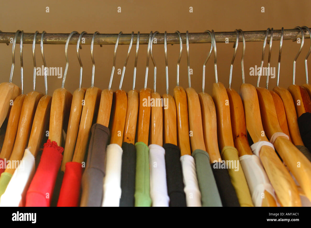 Clothes on Rack Stock Photo - Alamy