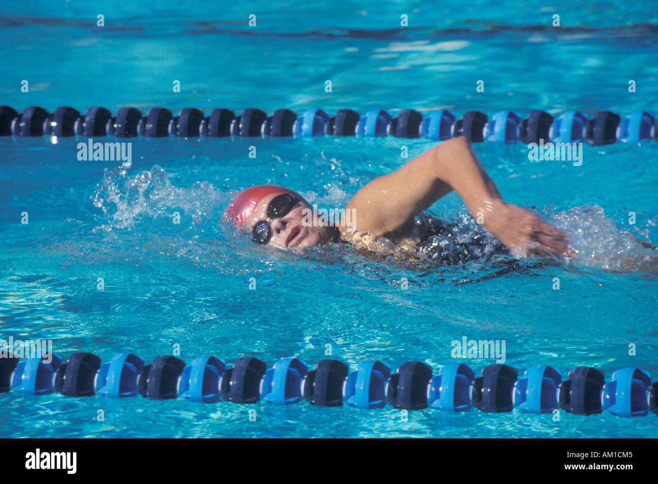 Senior Swimming Practice Freestyle swimmer Ojai CA Stock Photo - Alamy