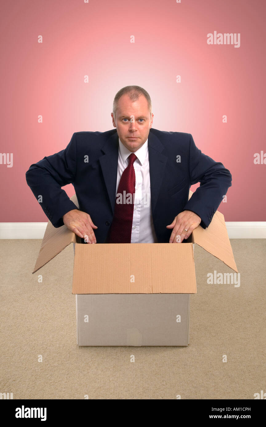 Businessman in box concept image hi-res stock photography and images ...