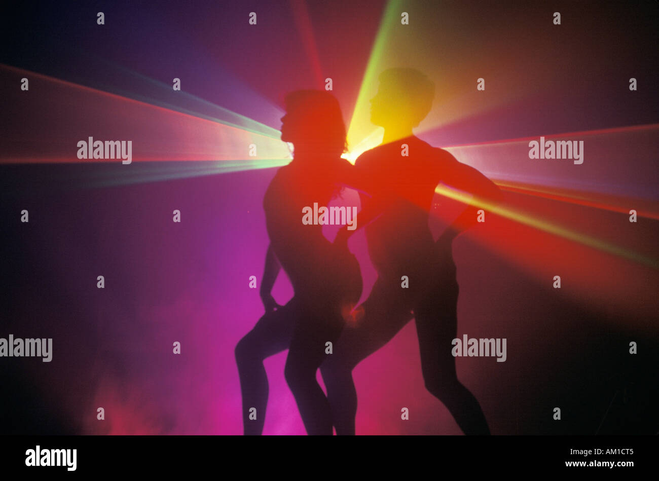 Dancers with Laser Lights Stock Photo - Alamy