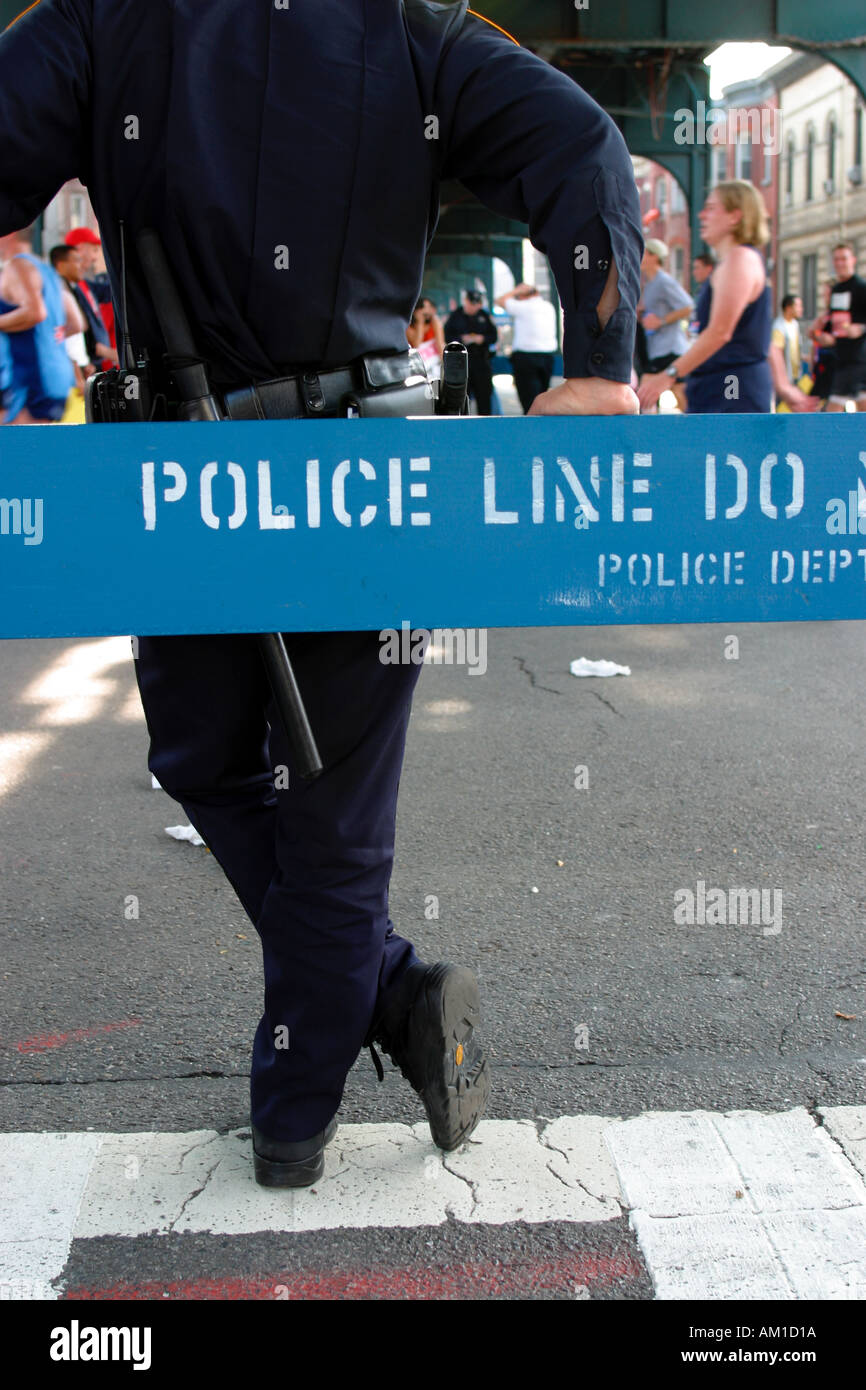 Police Line at Marathon New York Stock Photo - Alamy