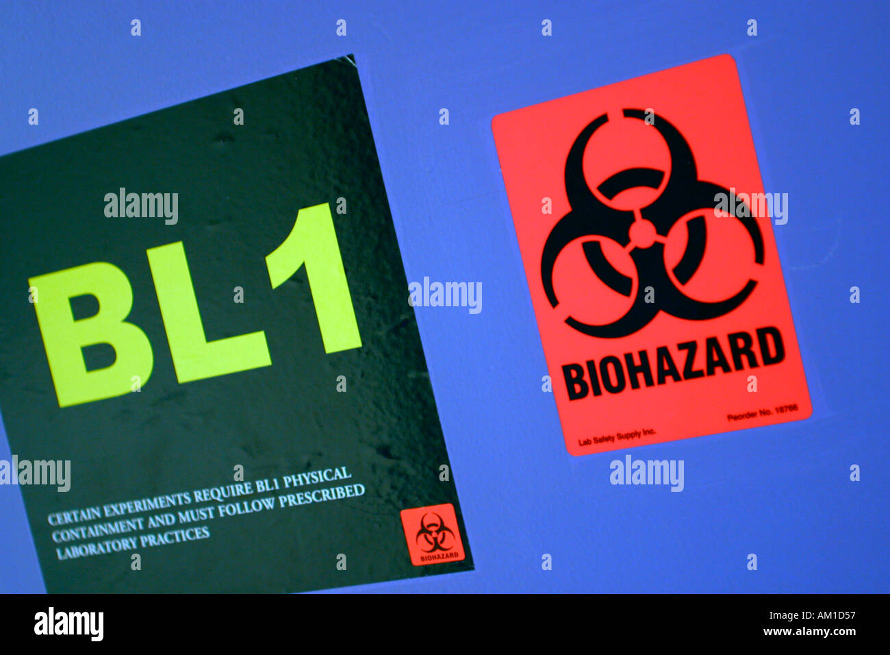 Biohazard Sign on College Laboratory Door Stock Photo - Alamy