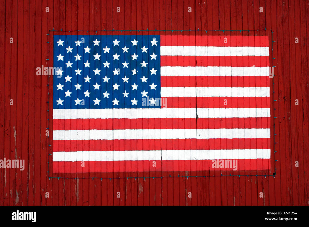 Red Barn With American Flag Near Gettysburg Pennsylvania Stock Photo ...