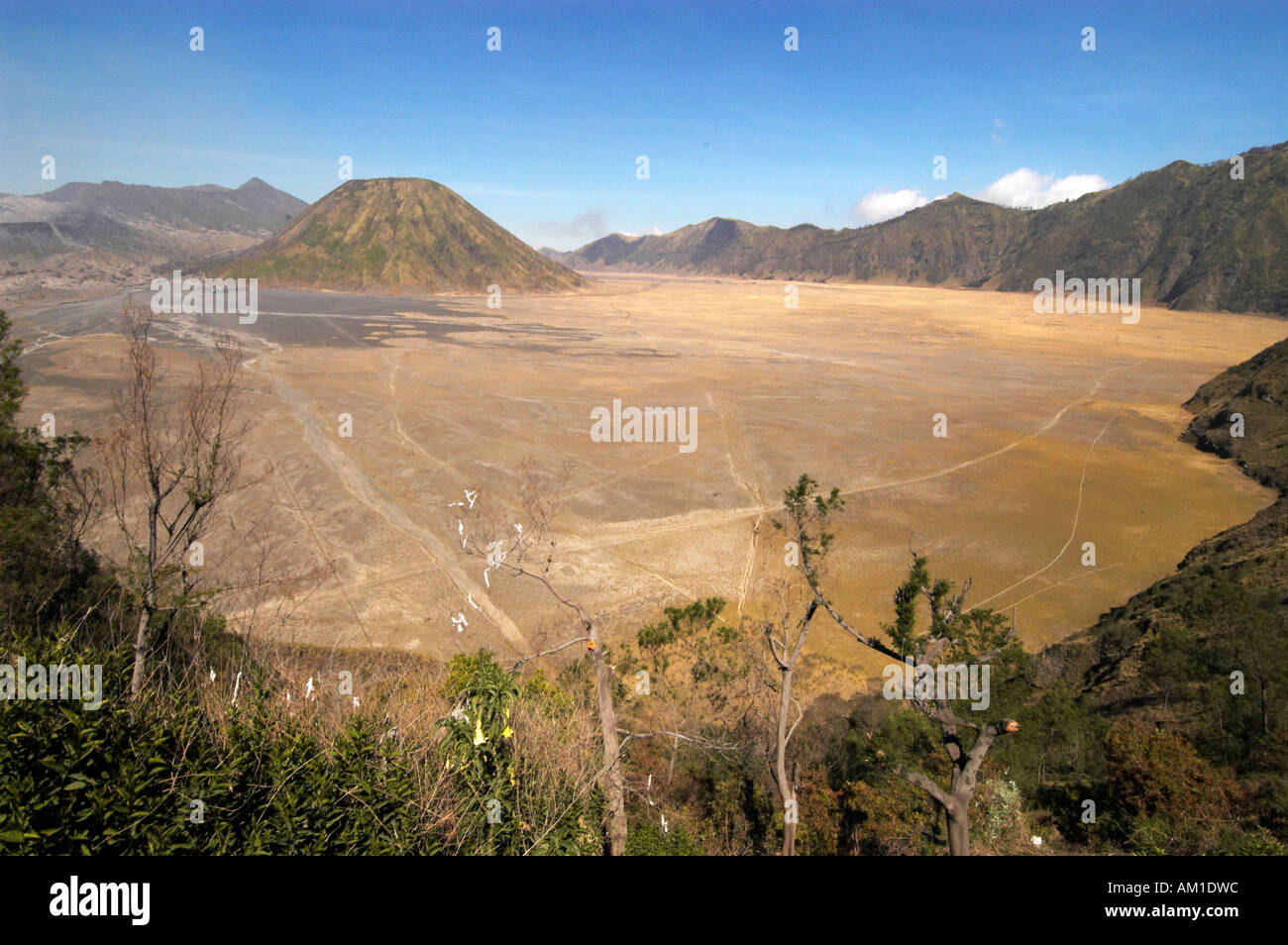 mount bromo volcanic landscape indonesia horizontal from above Stock ...