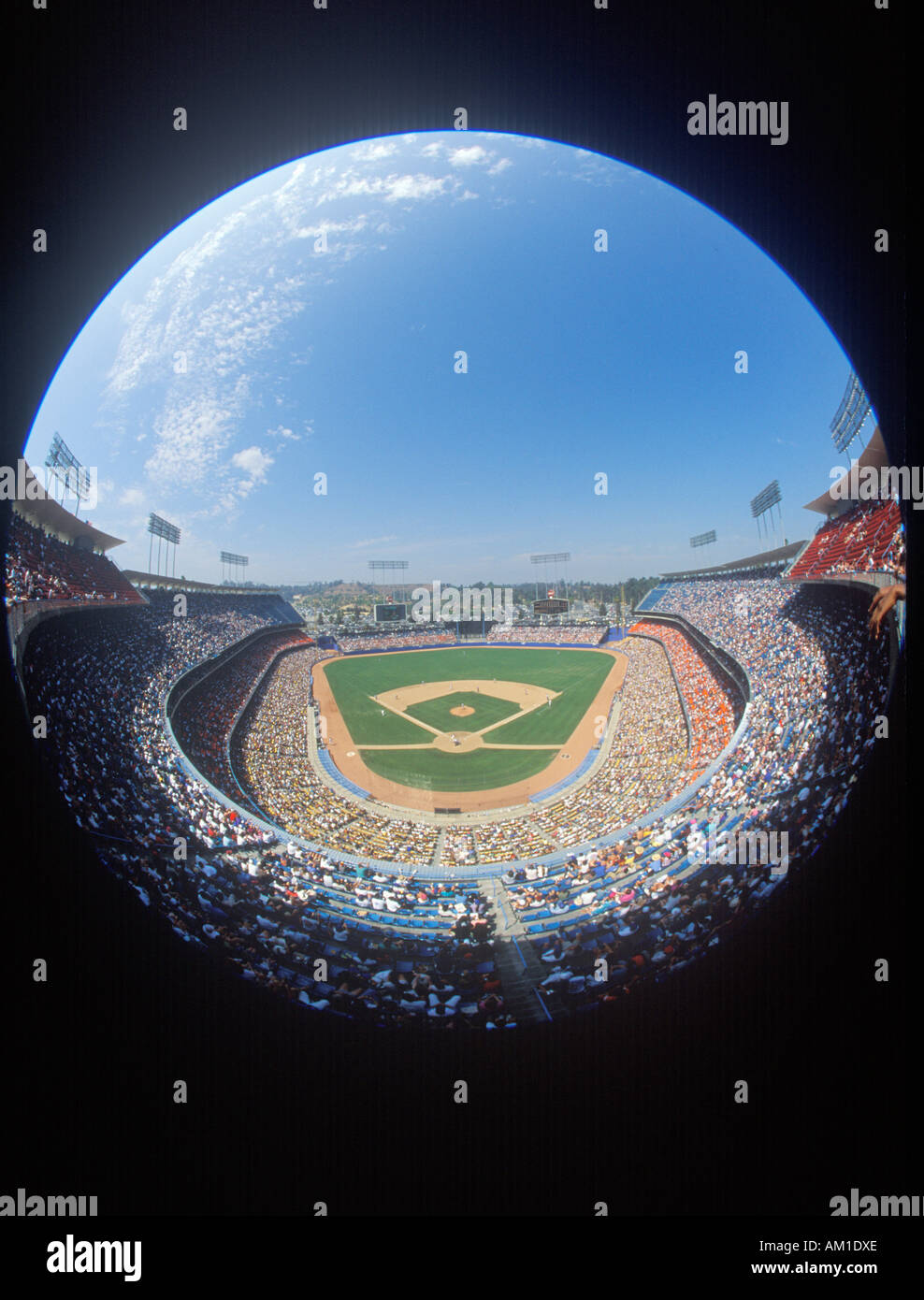 Baseball stadium seen through fisheye lens Stock Photo - Alamy