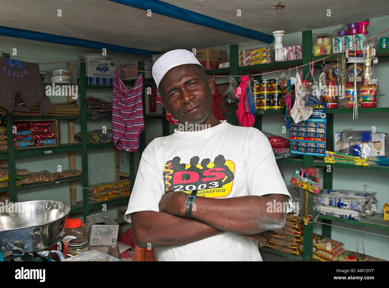 Shopkeeper, Matemo island, Quirimbas islands, Mozambique, Africa Stock ...