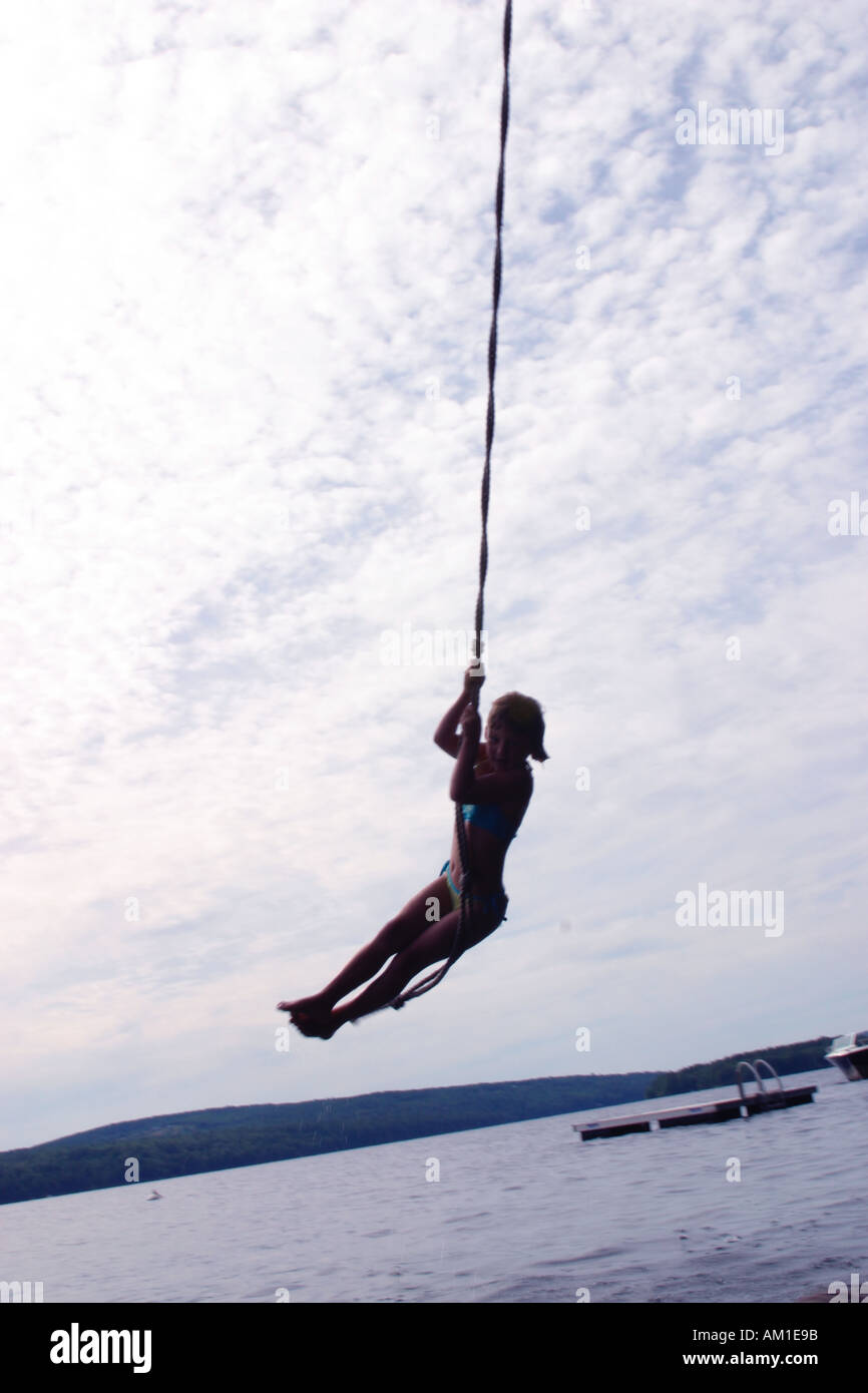 Rope swing lake england hi-res stock photography and images - Alamy