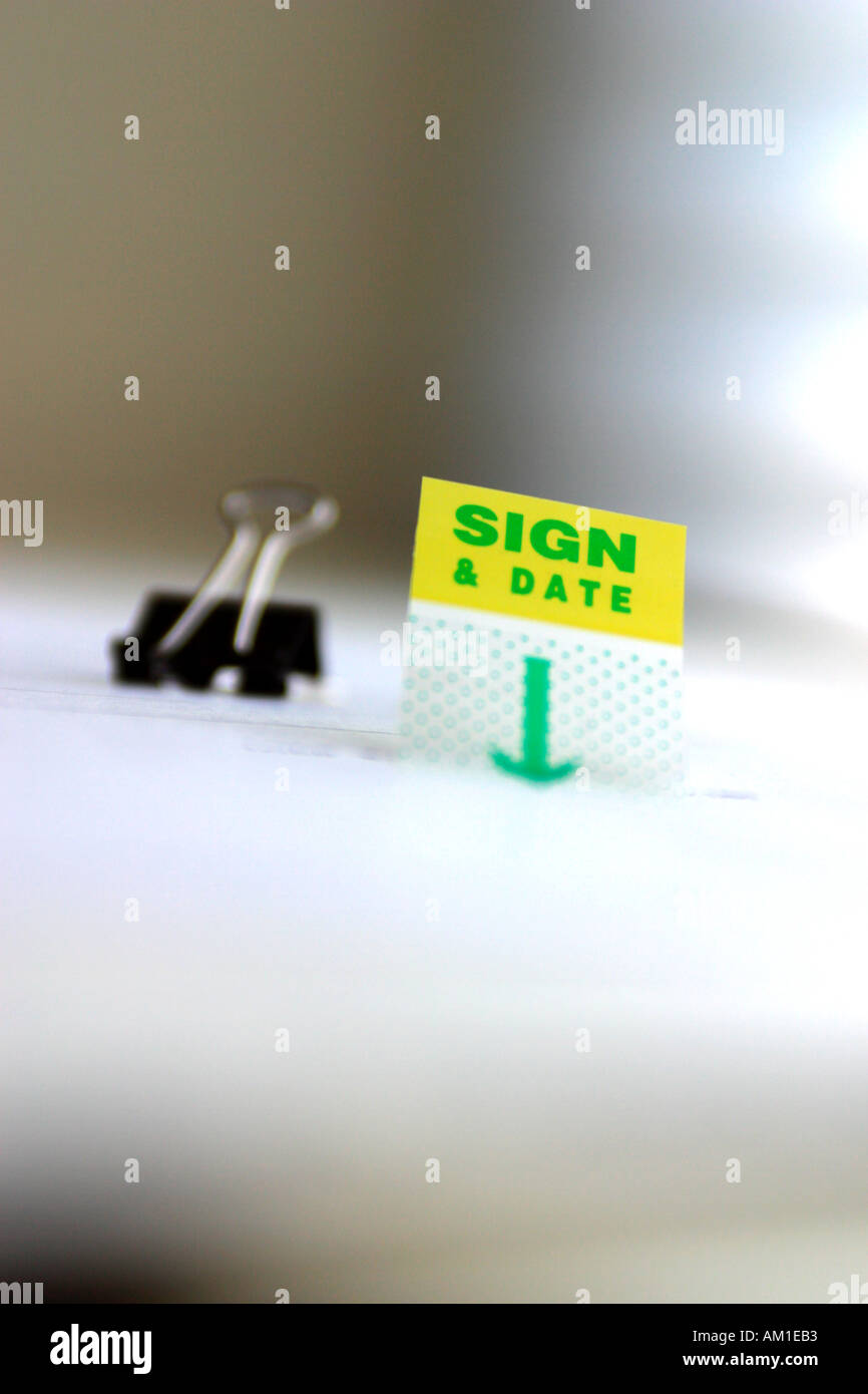 Please Sign Here Stock Photo - Alamy