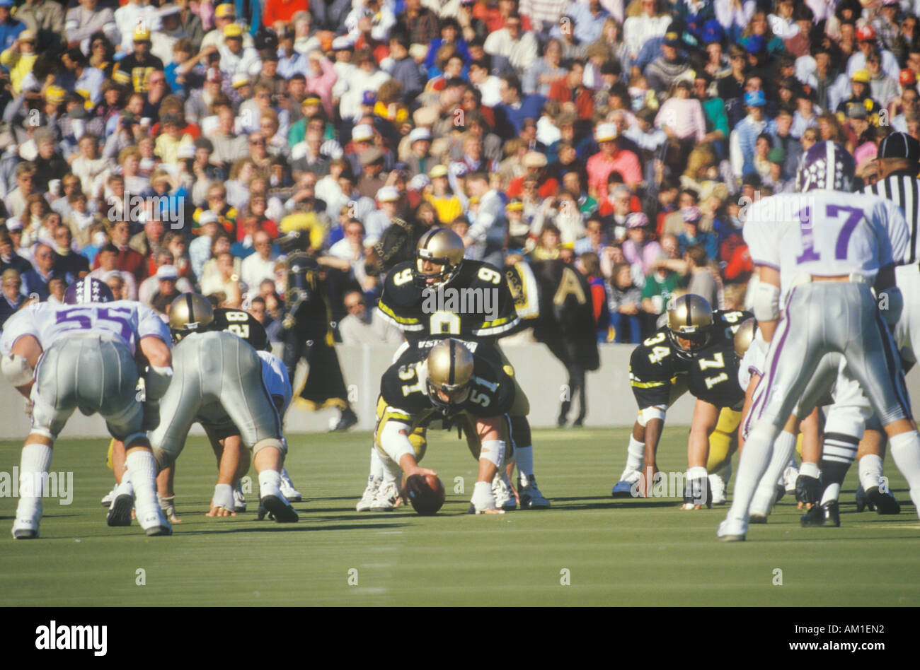 Scrimmage line during West Point Military Academy Football game West ...