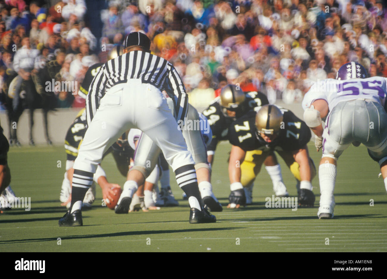 Scrimmage line during West Point Military Academy Football game West ...