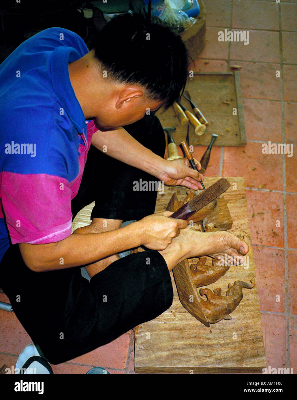 Wood carver work thailand hi-res stock photography and images - Alamy