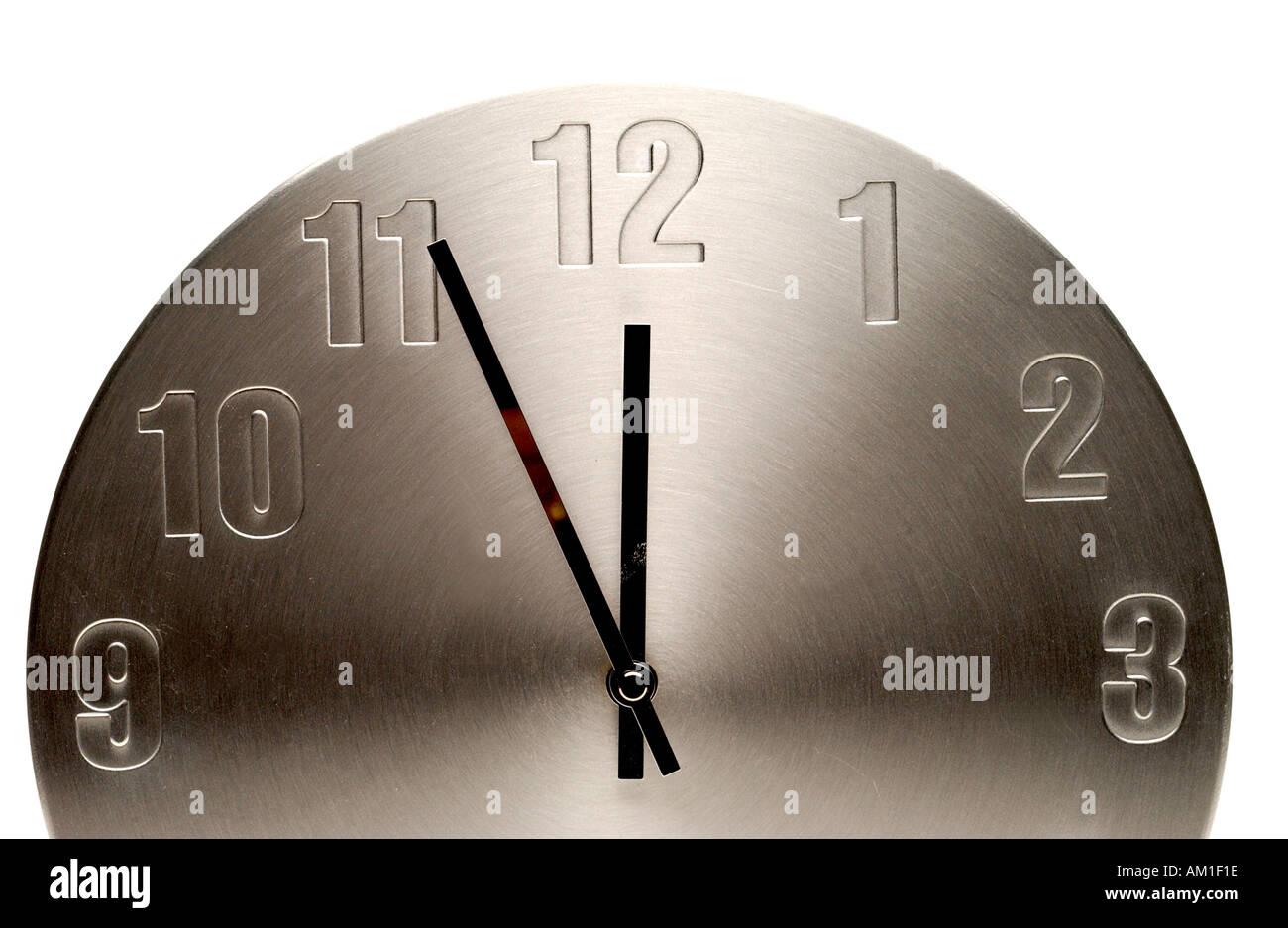 Horizontal color image of a silver clock Stock Photo - Alamy