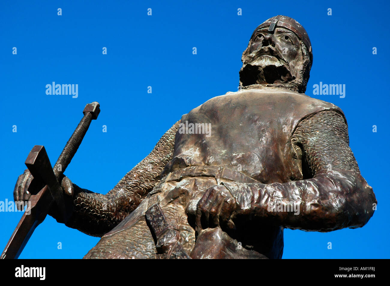 Cid Campeador statue in the village of POYO DEL CID Jiloca municipality ...