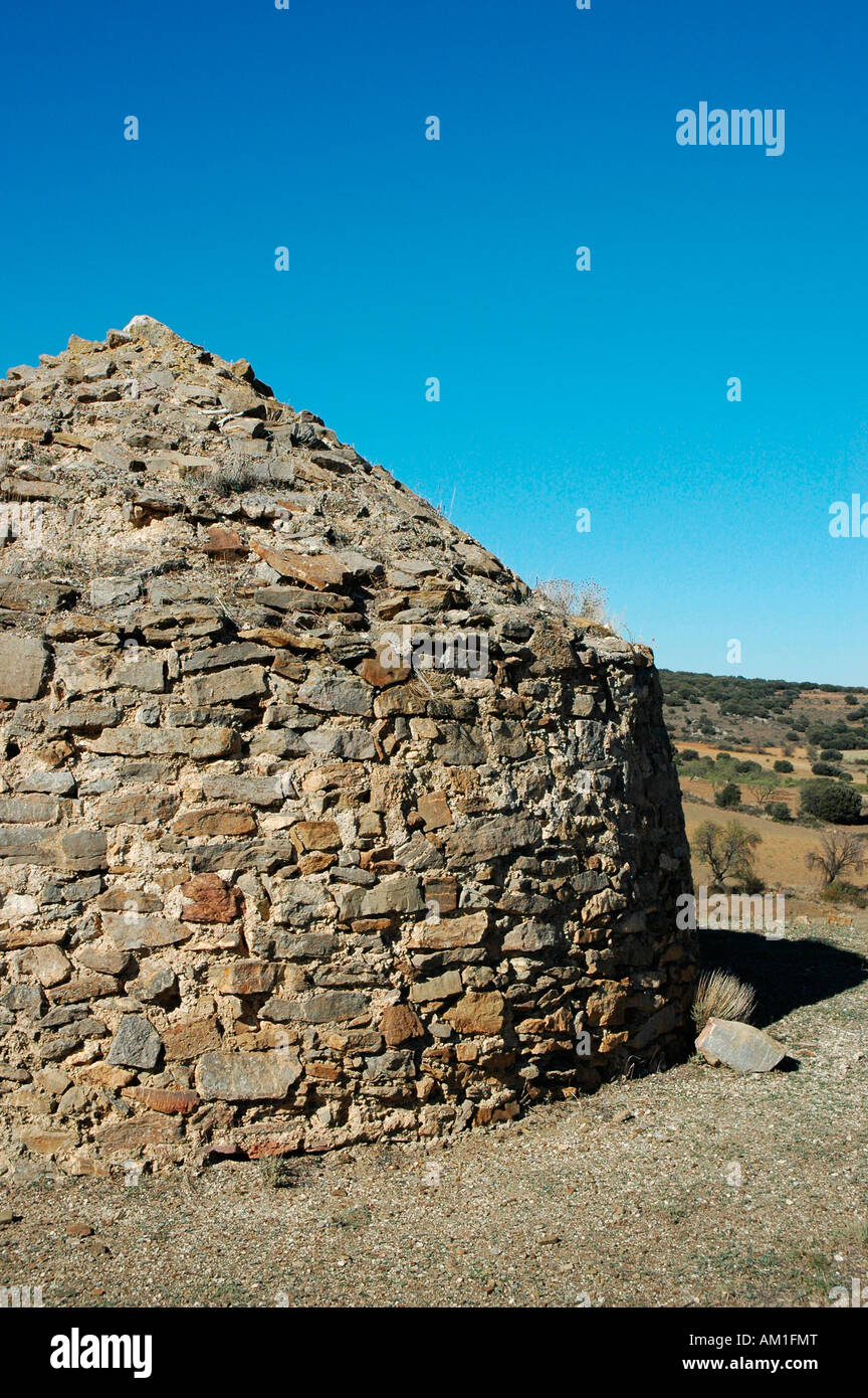 Ancient round fridge called nevero or nevera in the village of ...