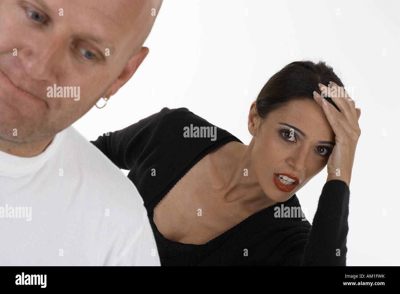 Woman is lecturing a man Stock Photo - Alamy