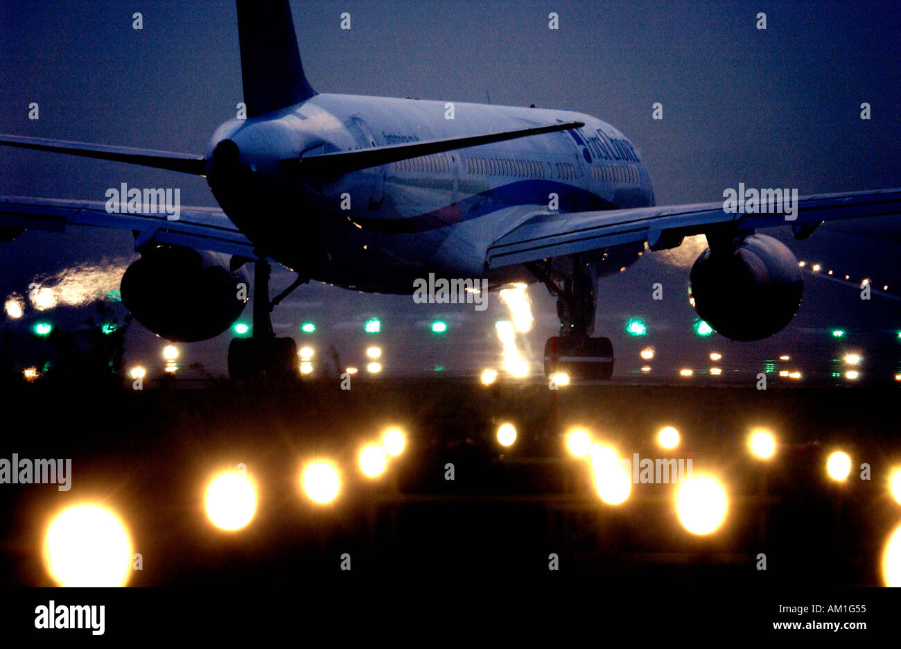 A First Choice holiday Jet plane prepares for takeoff from London ...