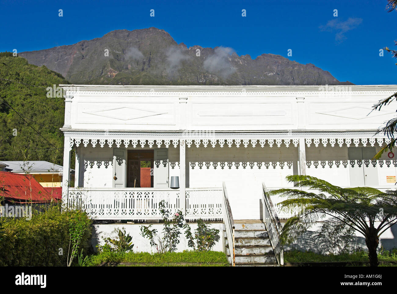 Colonial architecture in Hell-Bourg, caldera Cirque de Salazie, La ...