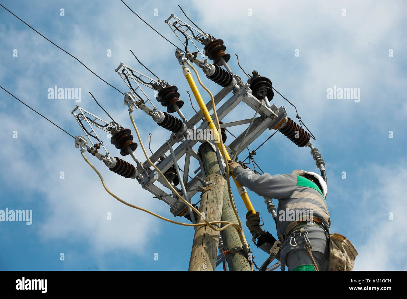 Overhead lines freileitungsmast hi-res stock photography and images - Alamy