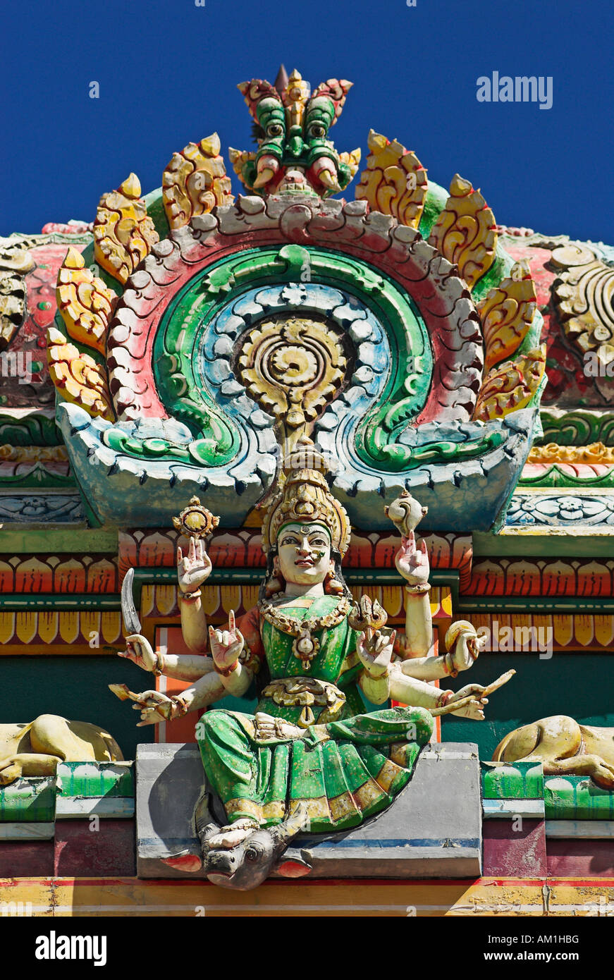 Tamil temple in St. Pierre, La Reunion Island, France, Africa Stock ...