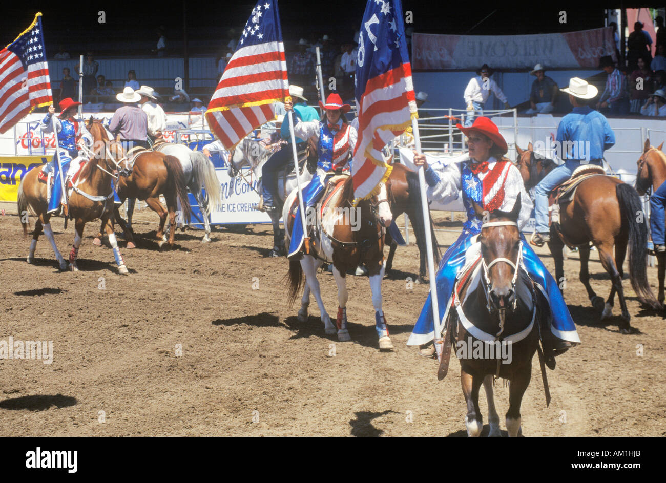 Opening ceremony Santa Barbara Old Spanish Days Fiesta Rodeo Stock ...