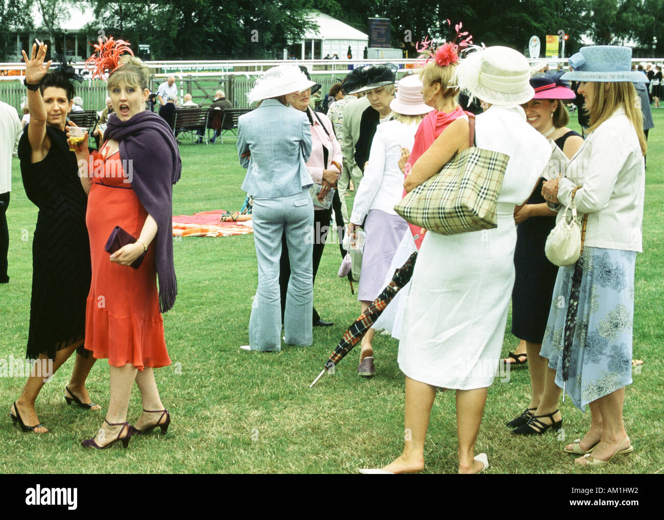 Spectators at Ladies Day, Newmarket Races in England Stock Photo - Alamy