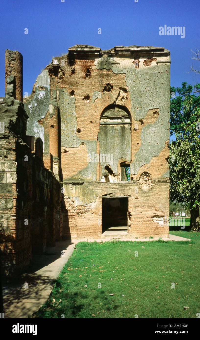 Building at the Residency in Lucknow heavily marked with canon fire ...