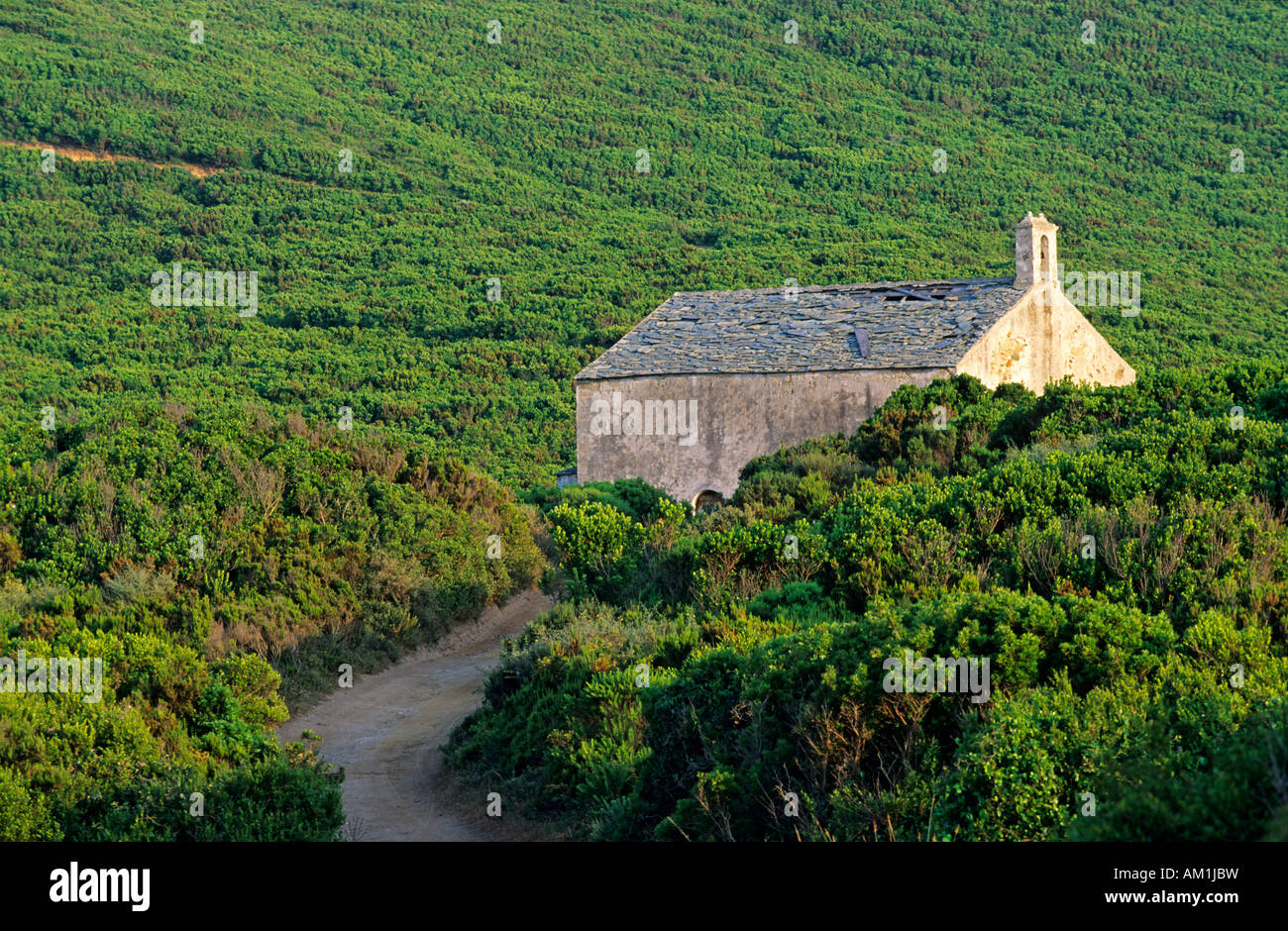 France, Corse, Haute Corse, Cap Corse, Santa Maria chapel Stock Photo ...
