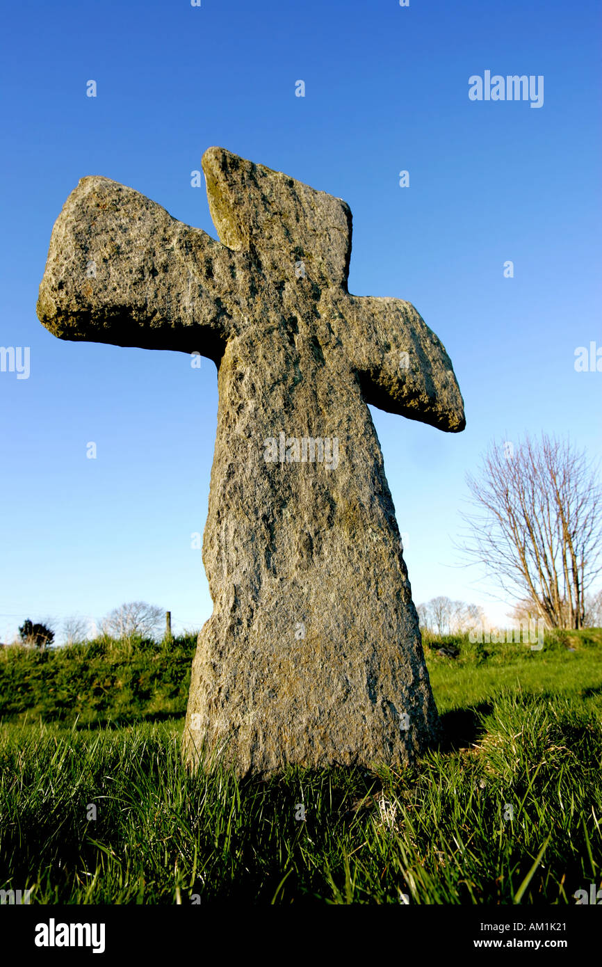 Stone cross Tjora Stock Photo - Alamy