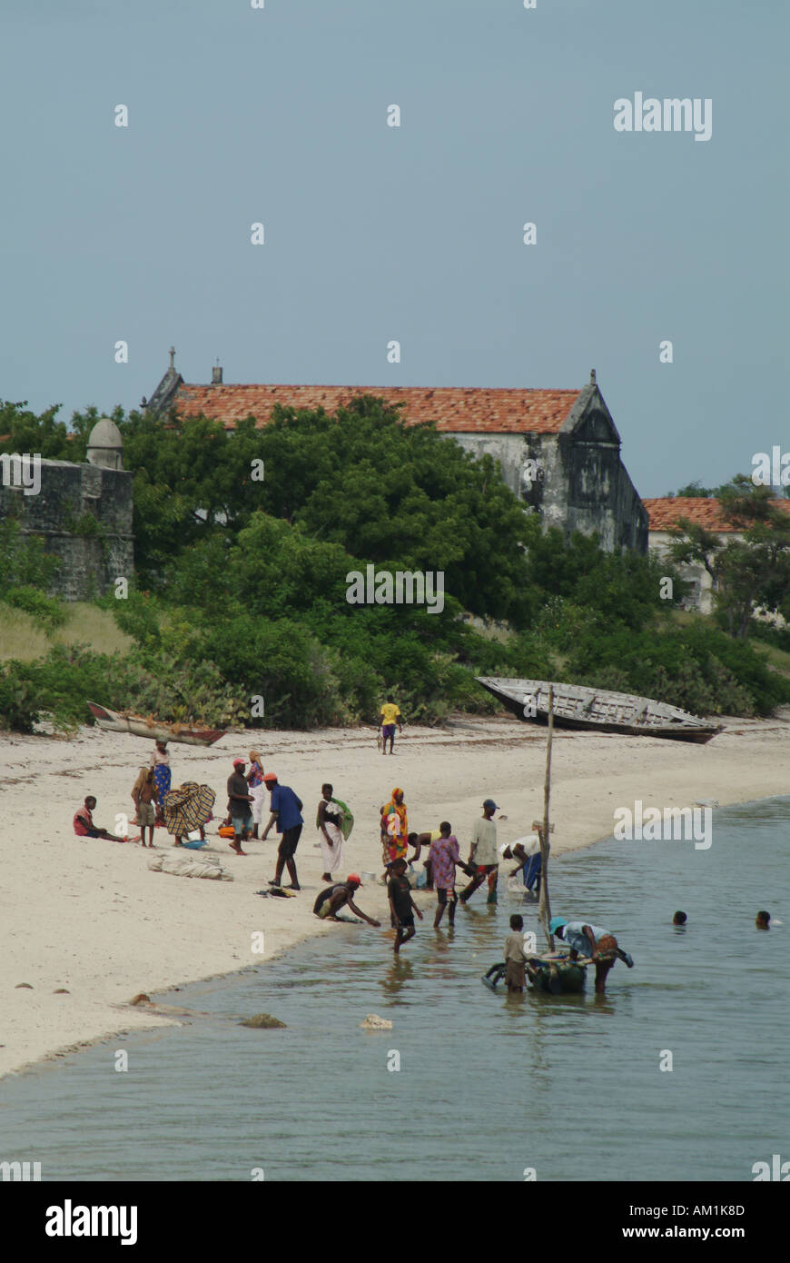 Ibo Island fish market on the beach. Quirimbas Archipelago, Mozambique ...