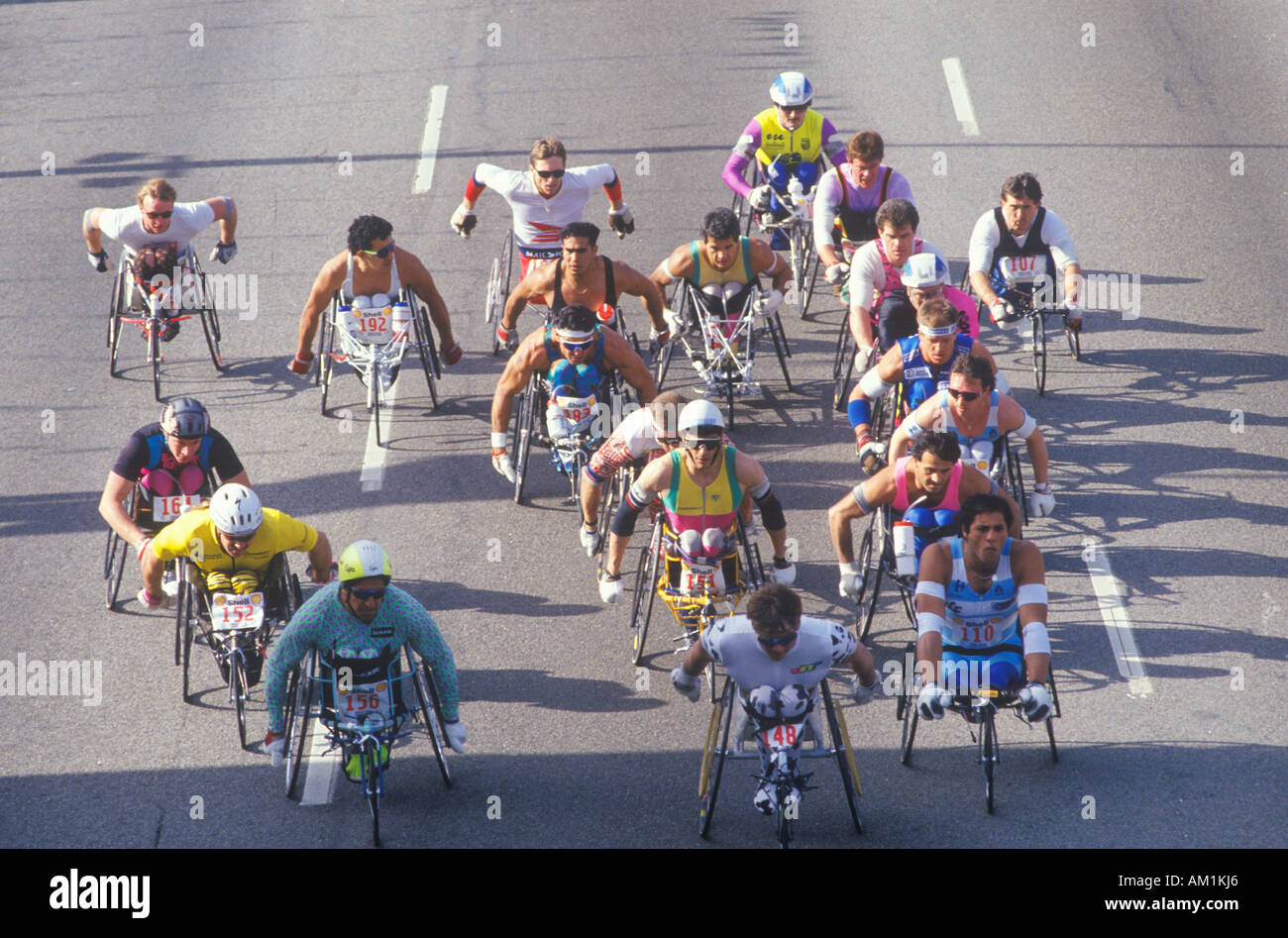 Wheelchair athletes in marathon run Washington D C Stock Photo - Alamy