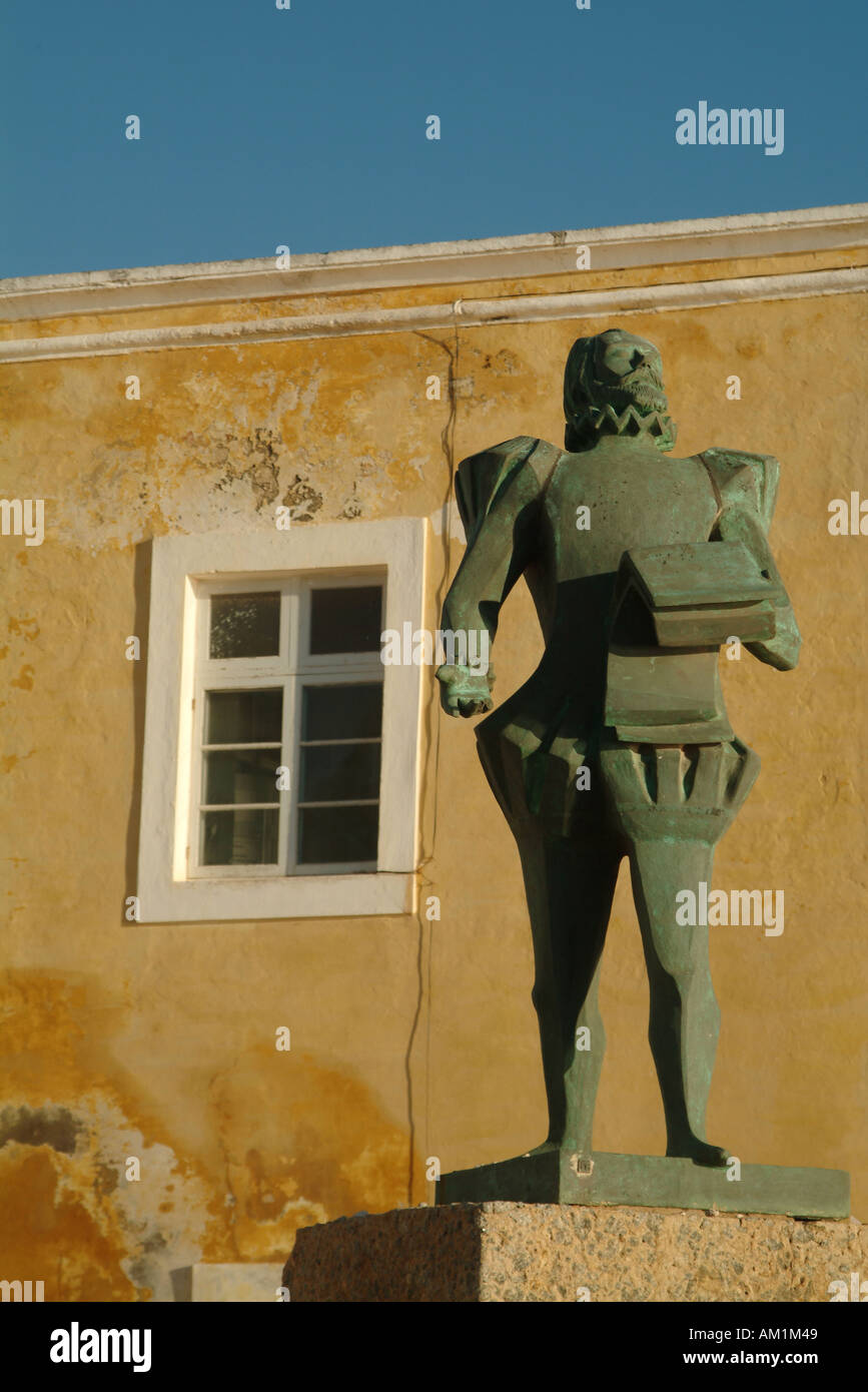 A stone statue of Portuguese explorer Vasco da Gama. Vasco arrived on ...