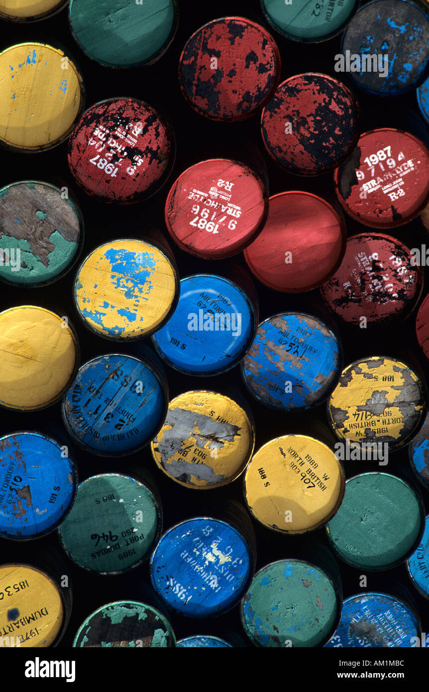Whisky barrels speyside showing different barrel colours as they are ...