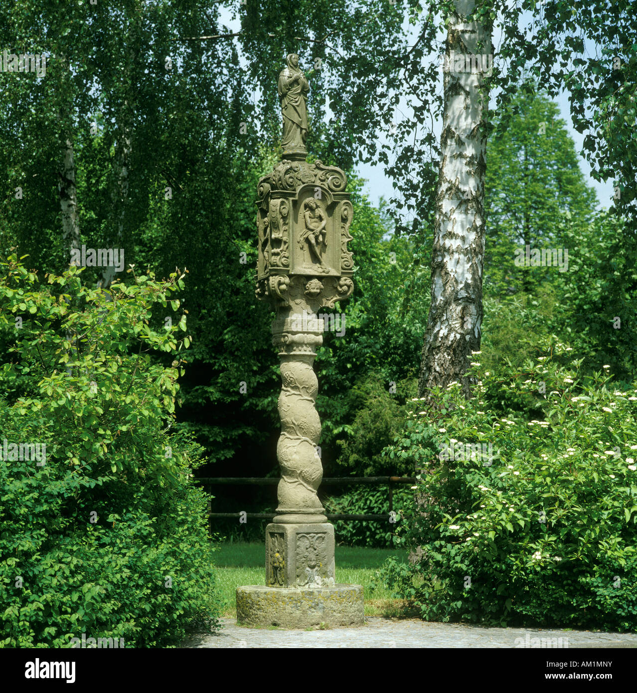 Aschach Lower Franconia Germany wayside shrine from 1674 Stock Photo ...