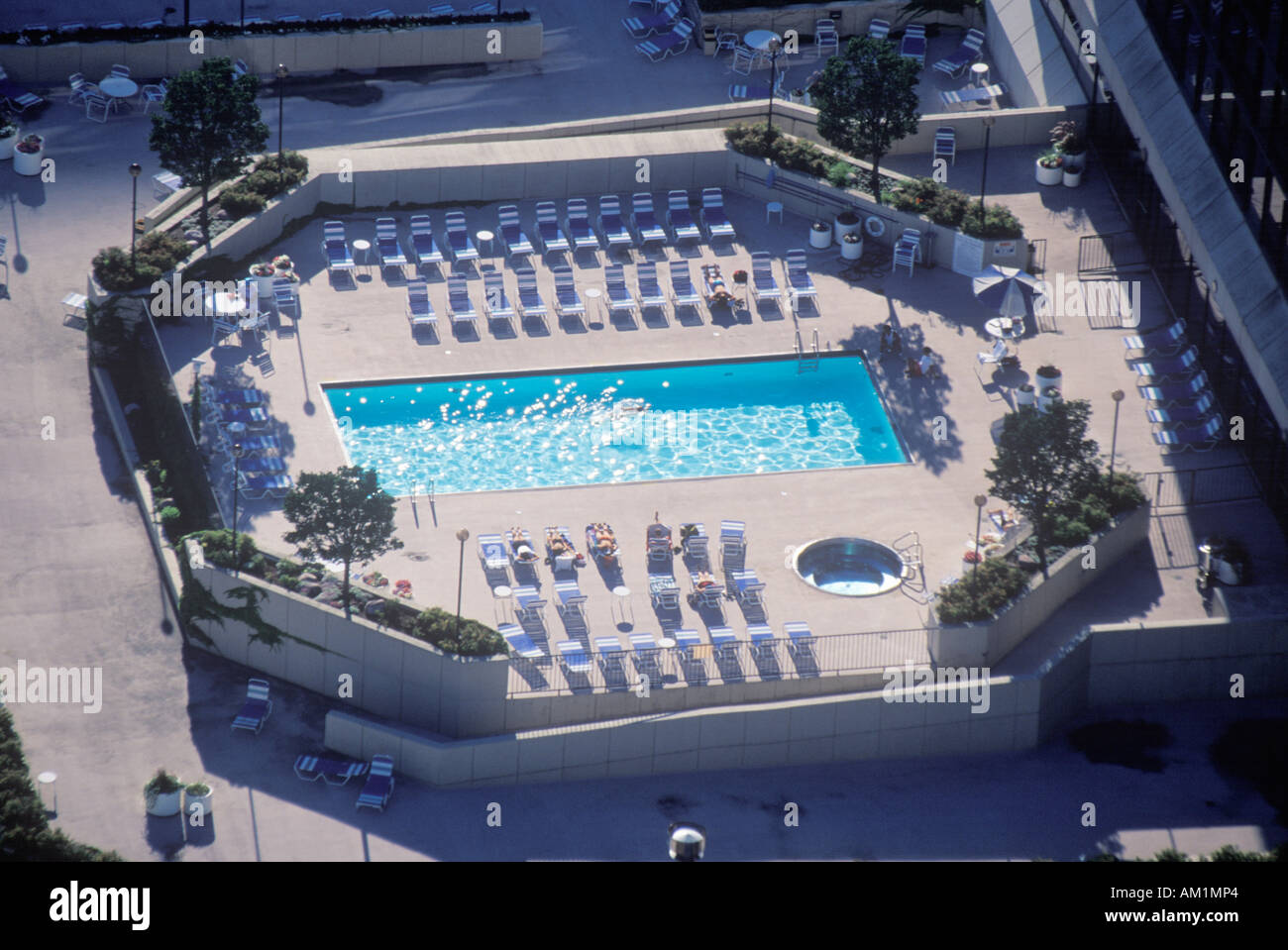Aerial view of Swimming pool Chicago Illinois Stock Photo - Alamy