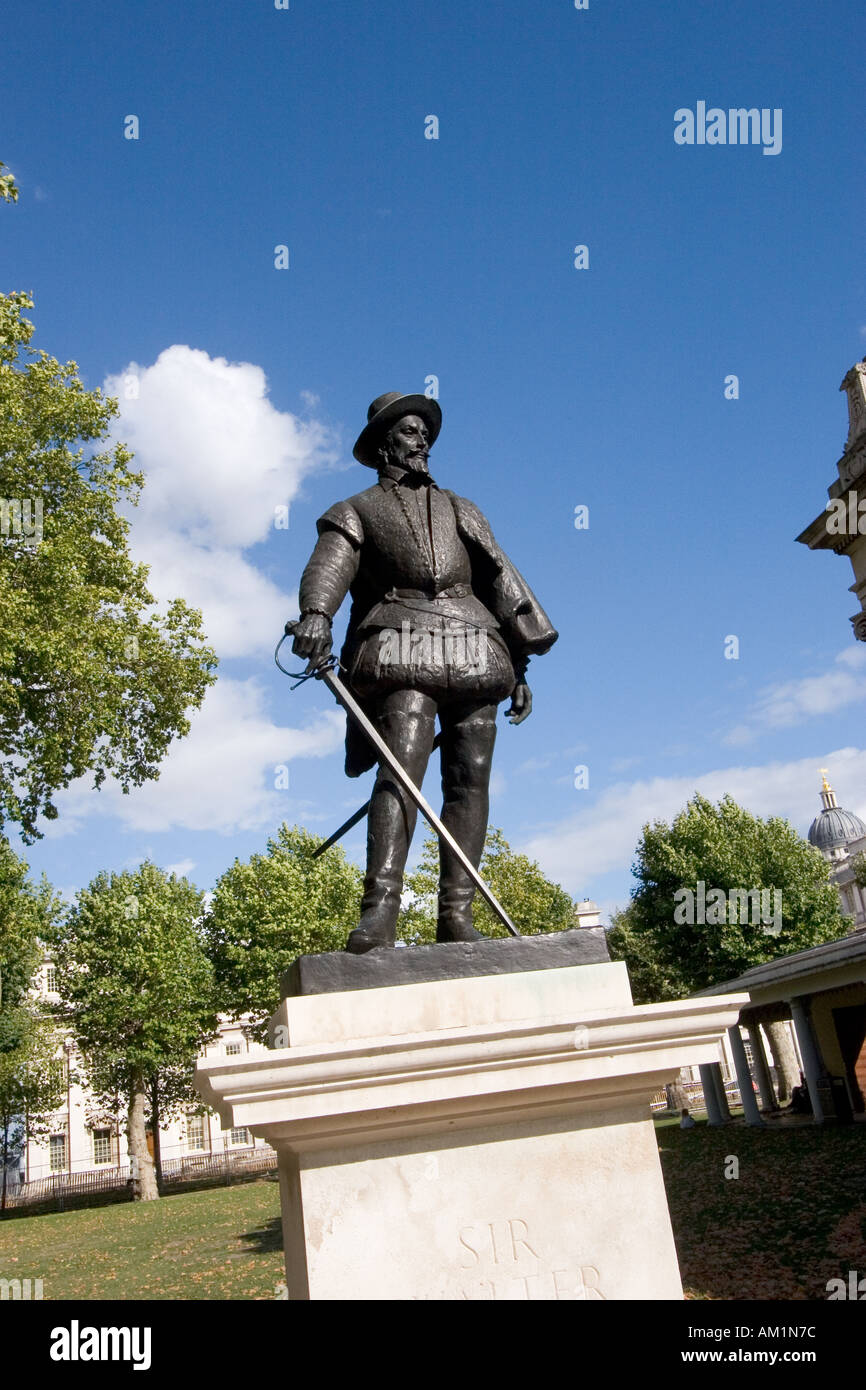 Statue of Sir Walter Raleigh in Greenwich south London England UK Stock ...