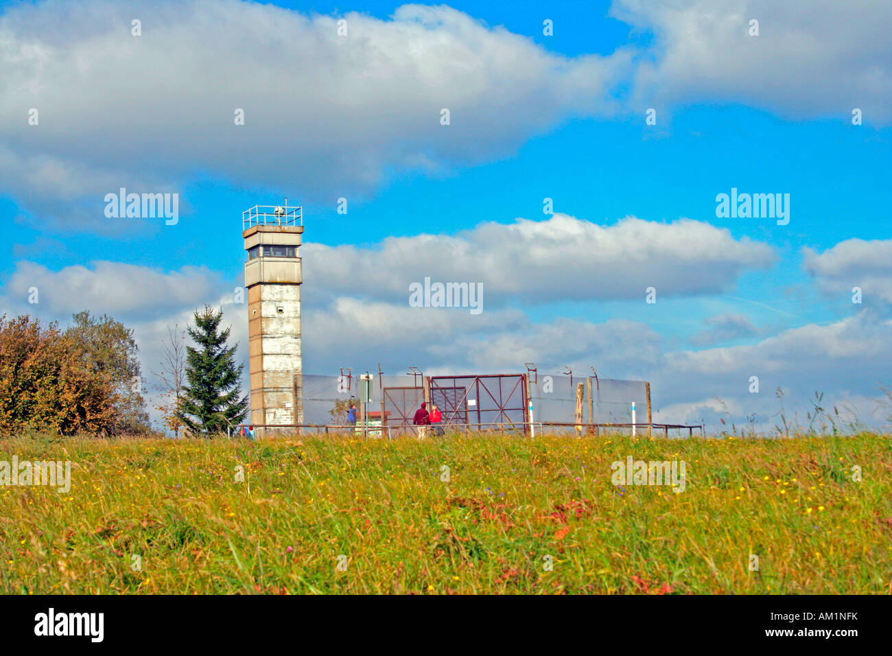 historic watchtower along former border between West to East Germany ...