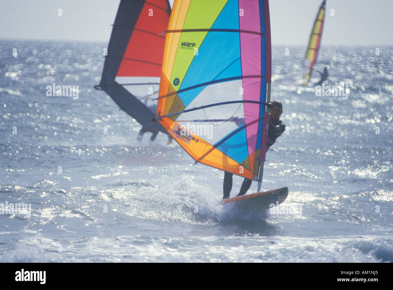 Wind Surfing on Pacific Ocean Malibu CA Stock Photo - Alamy
