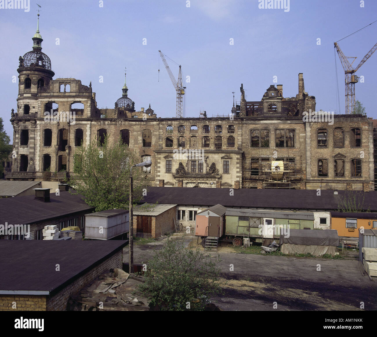 geography / travel, Germany, Saxony, Dresden, castle ruin before ...