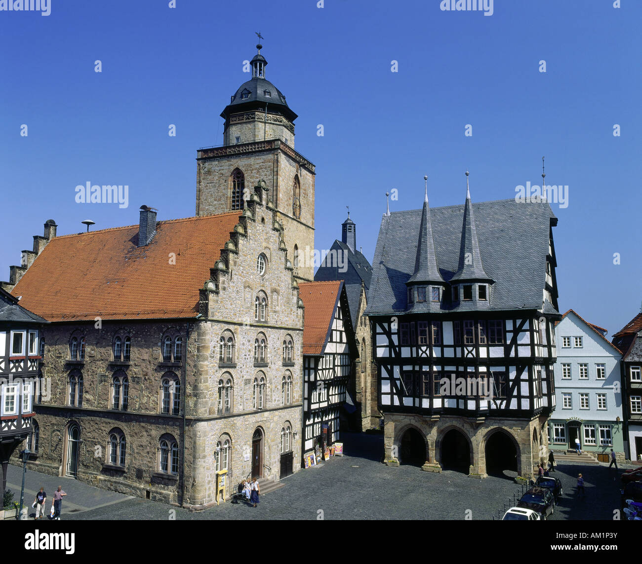 geography / travel, Germany, Hesse, Alsfeld, town hall and market at ...