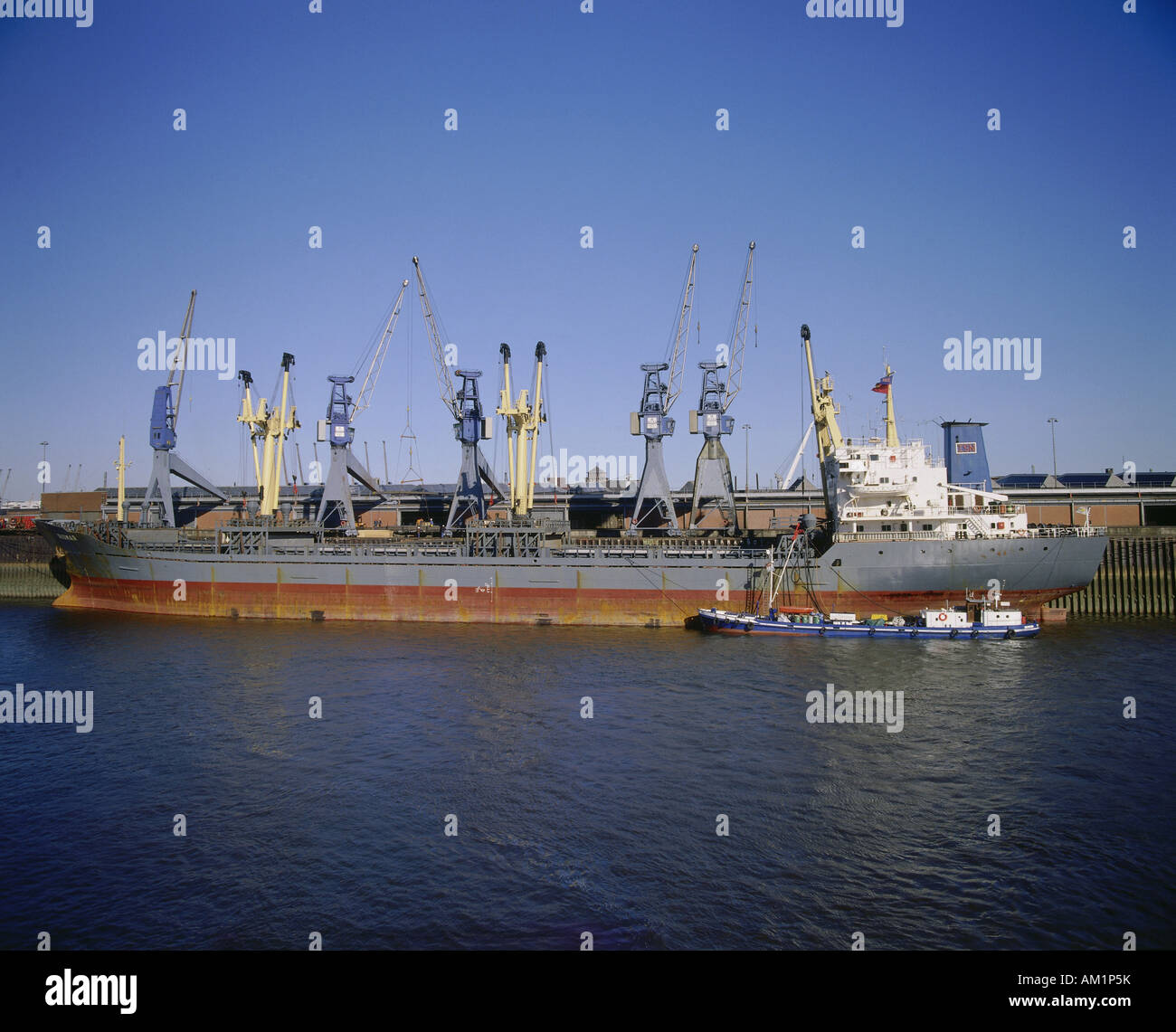 geography / travel, Germany, Bremen, container harbour, cargo ship at ...