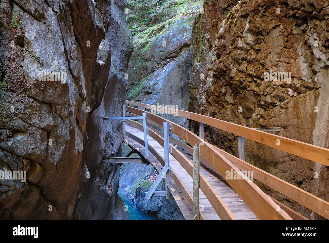 Footbridge in the Alploch canyon - Dornbirn, Vorarlberg, Austria ...